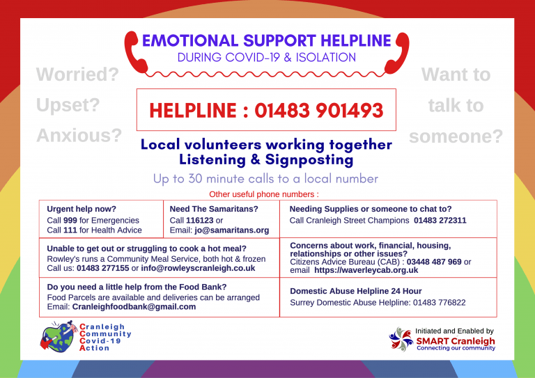 Flyer Emotional Support Helpline | Cranleigh and Bramley Parish